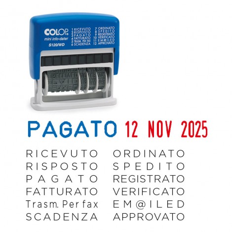 Timbro Colop info-dater S120/WD